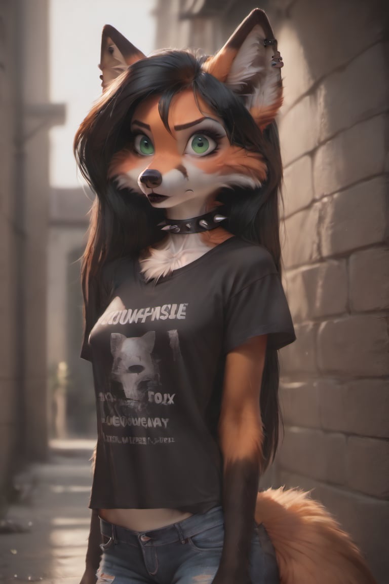 Goth vixen (foxified remix) | image created by FoxyFluffs | Tensor.Art