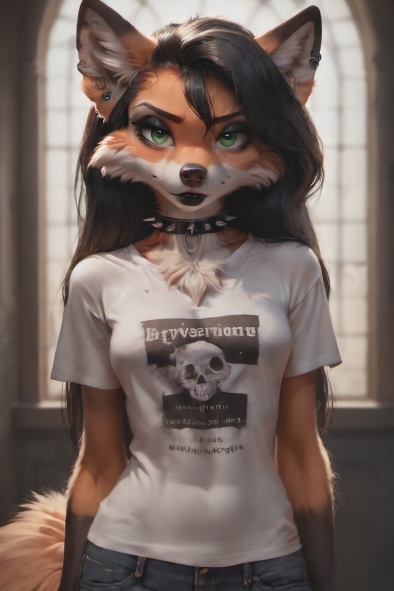 Goth vixen (foxified remix) | image created by FoxyFluffs | Tensor.Art