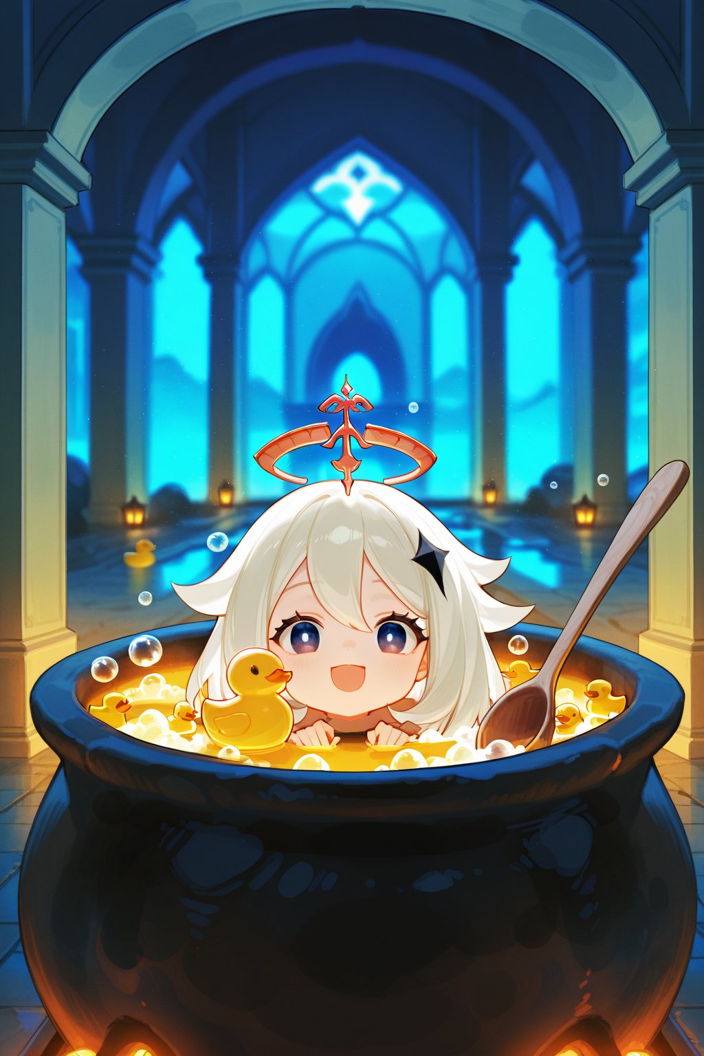 Bathing Paimy. 🥺 | image created by Oz | Tensor.Art