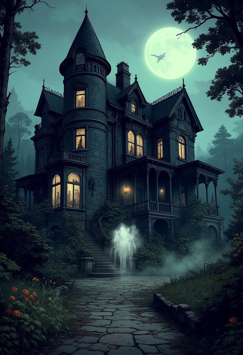 The House of Eternal Whispers: | image created by johnychimpo | Tensor.Art
