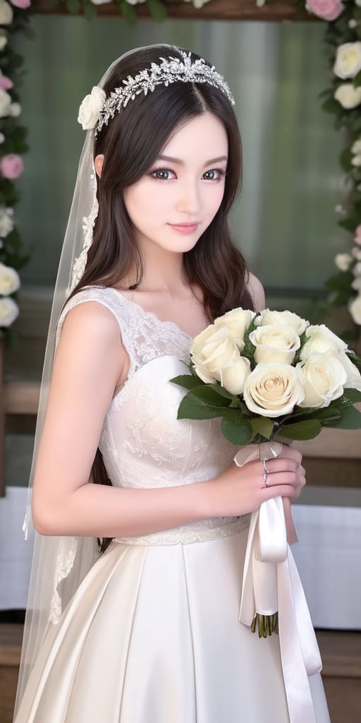 The image depicts a bride in a | image created by @Cfm♡ | Tensor.Art