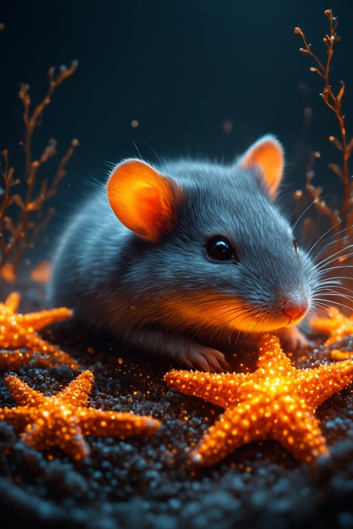 A small, light-blue-gray mouse | image created by Mrcajota | Tensor.Art