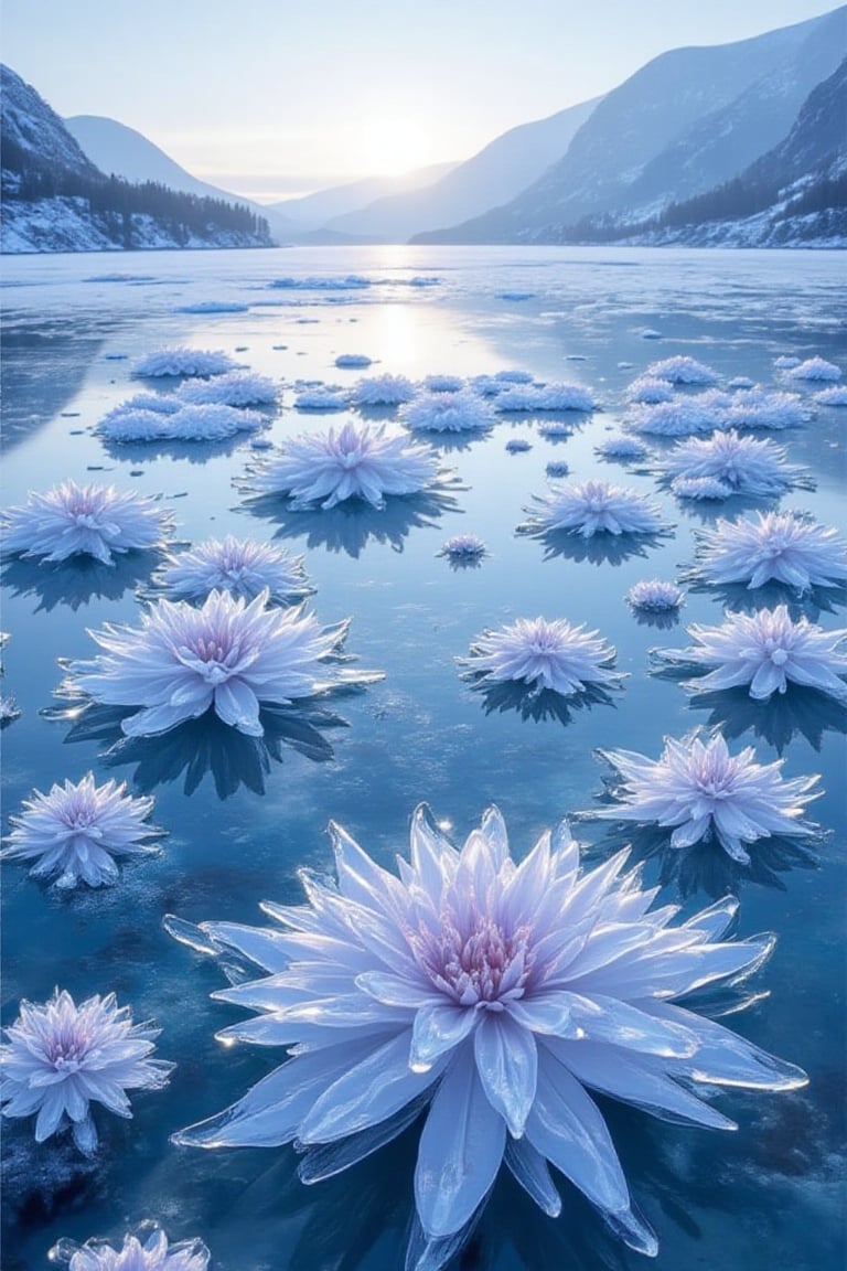 Ice flowers spread across - Free AI Image | Tensor.Art | Tensor.Art