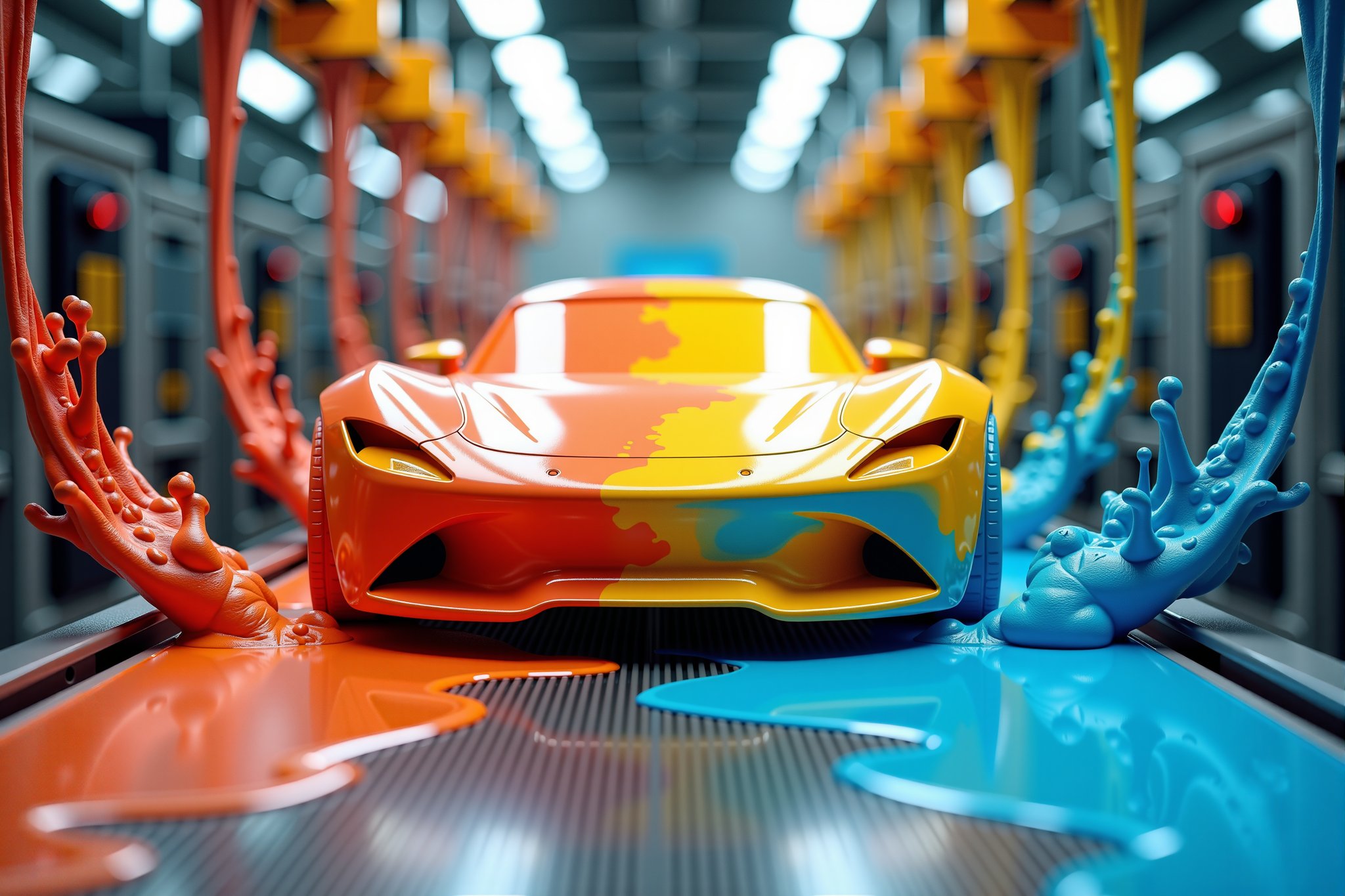 A concept car factory running | image created by JCarbon | Tensor.Art