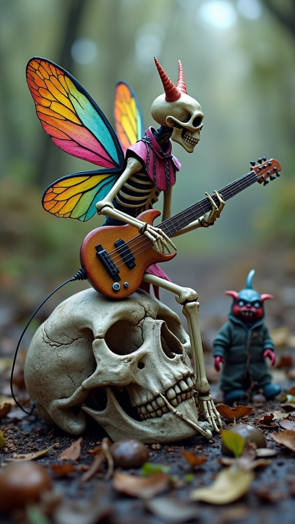 Skeleton Fairy playing on a hu | image created by Hyper Hypnotic Hydra ...