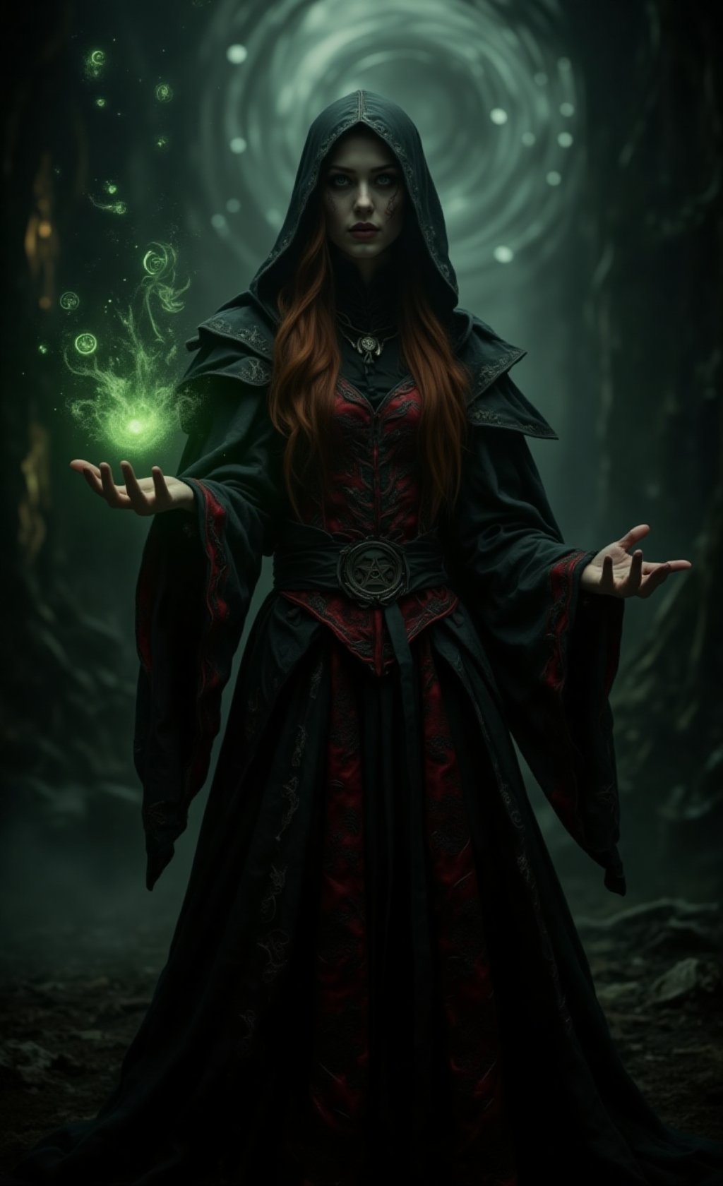 A female warlock with long aub | image created by AdonisKobi | Tensor.Art