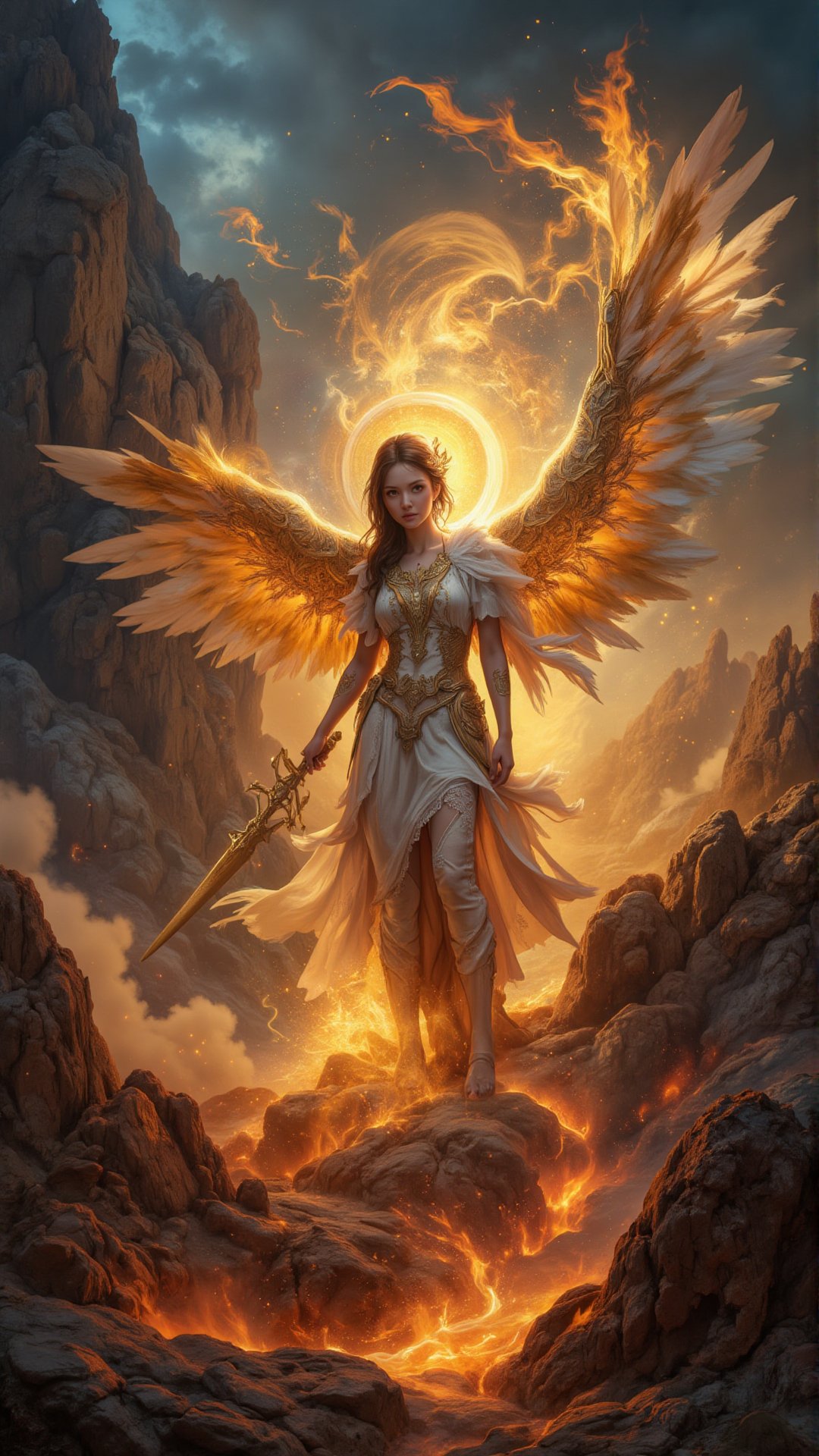 "an angel with radiant golden | image created by Nandemo42 | Tensor.Art