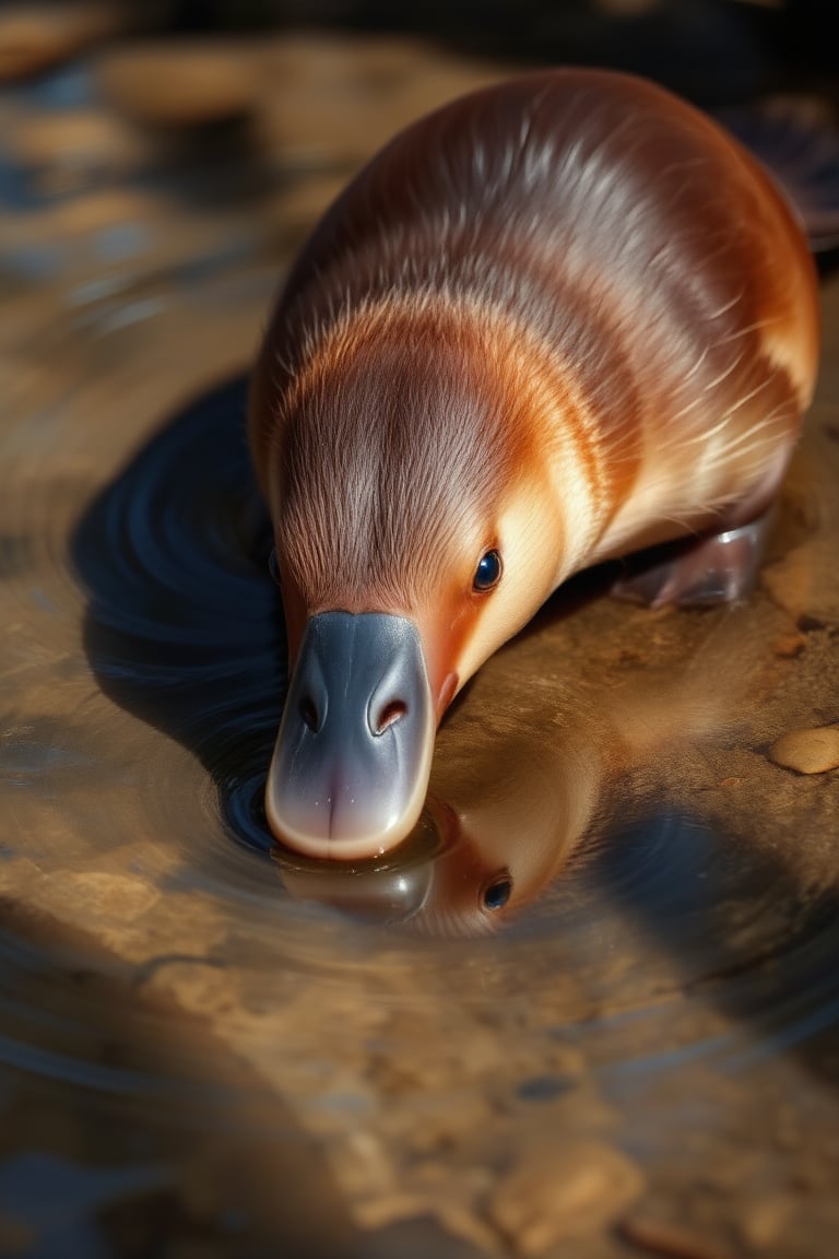 A platypus searches for aquati | image created by TALON | Tensor.Art
