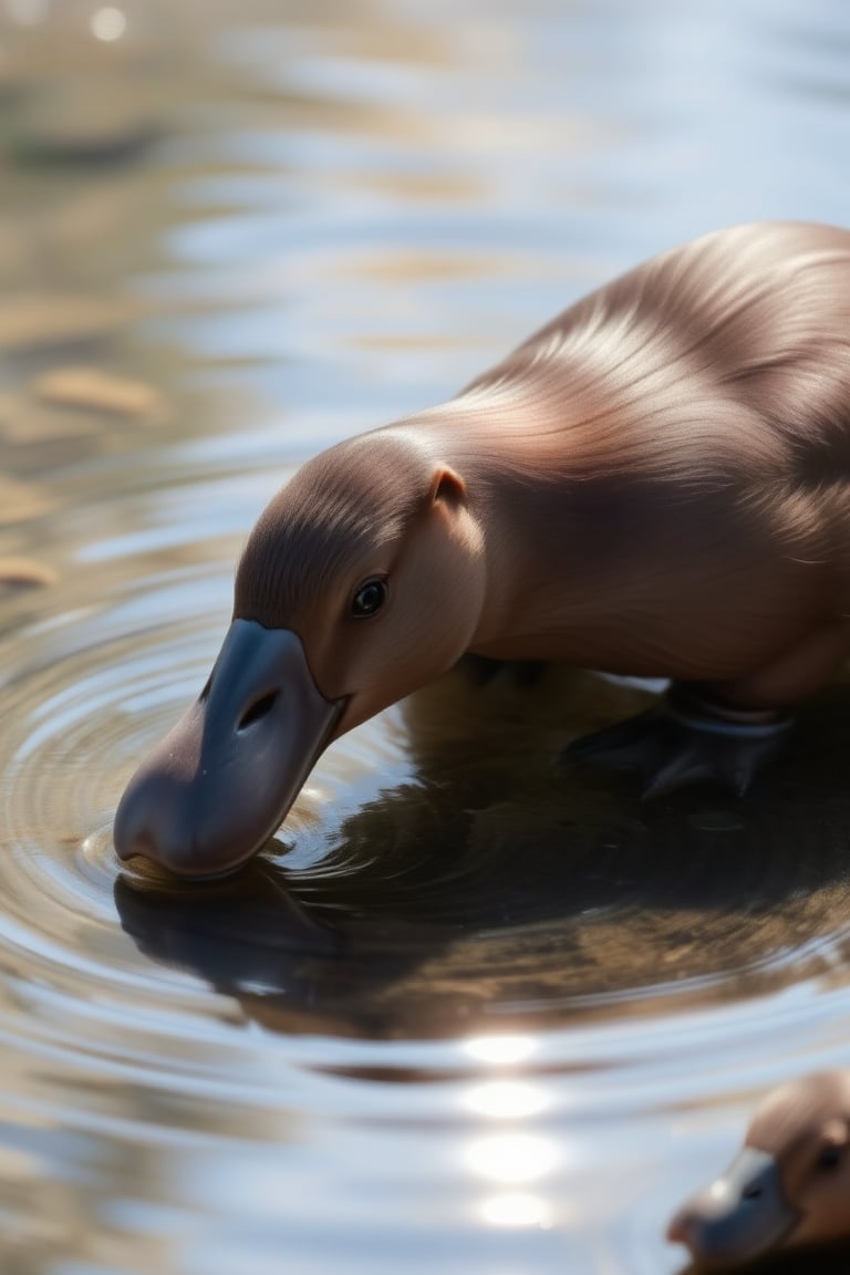 A platypus searches for aquati | image created by TALON | Tensor.Art