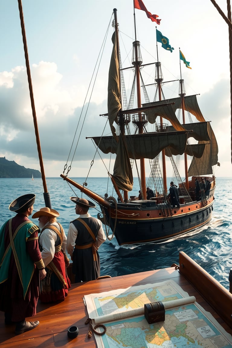 A majestic fleet of three-mast | image created by TALON | Tensor.Art