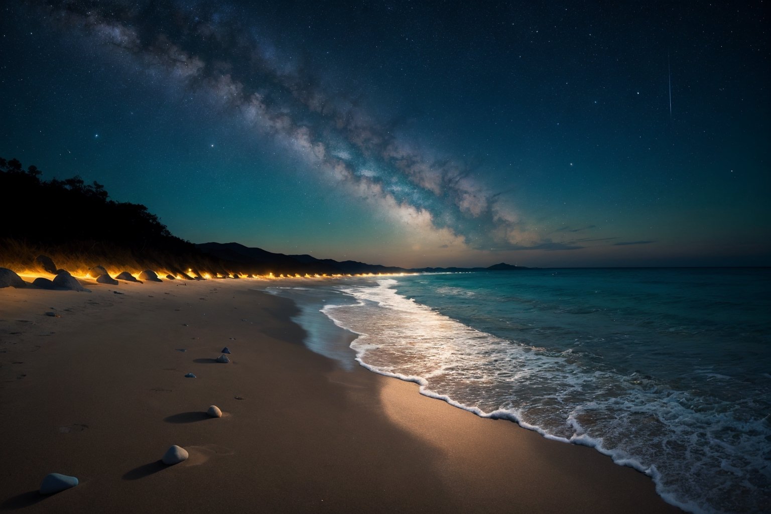 Shining beach | image created by Magnumart | Tensor.Art