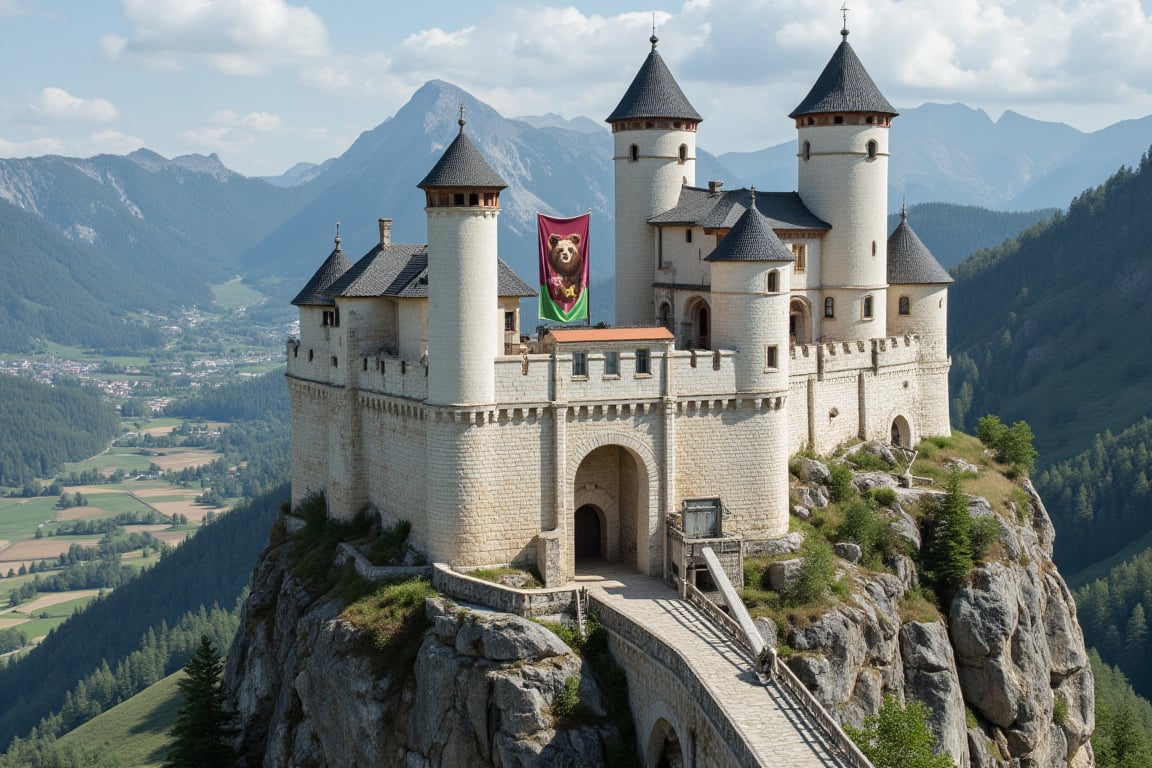 a castle high in the mountains | image created by user ...