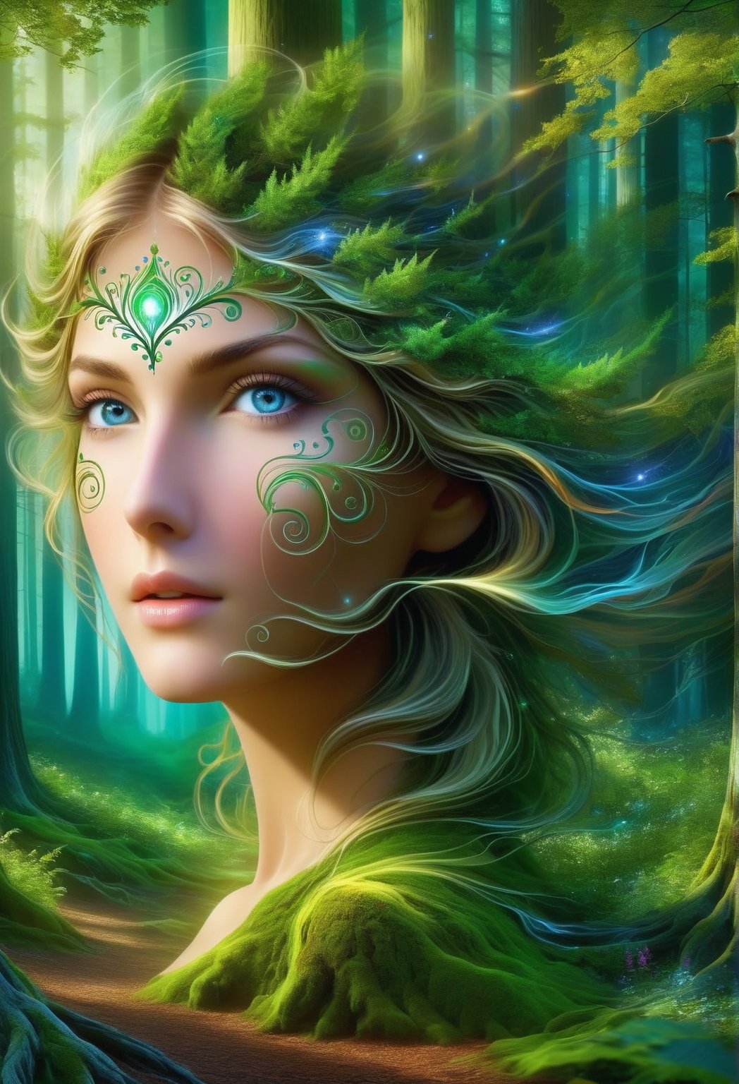 Coming up from the forest, a b | image created by sky | Tensor.Art