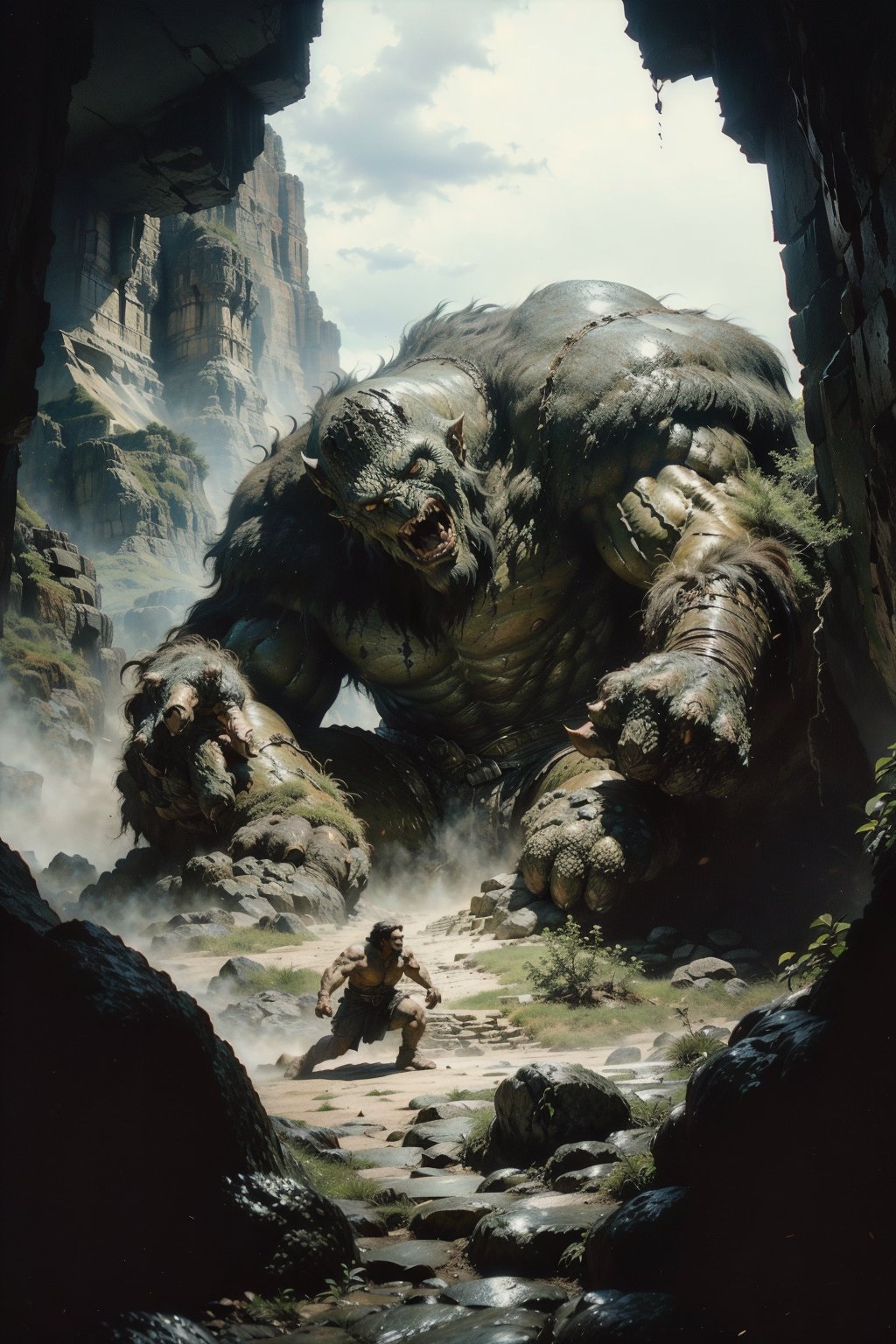 A giant stone monster creature | image created by 821476 | Tensor.Art