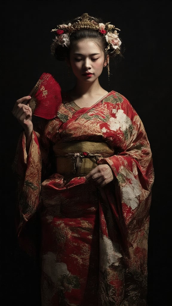 a Japanese geisha is standing | image created by 821476 | Tensor.Art