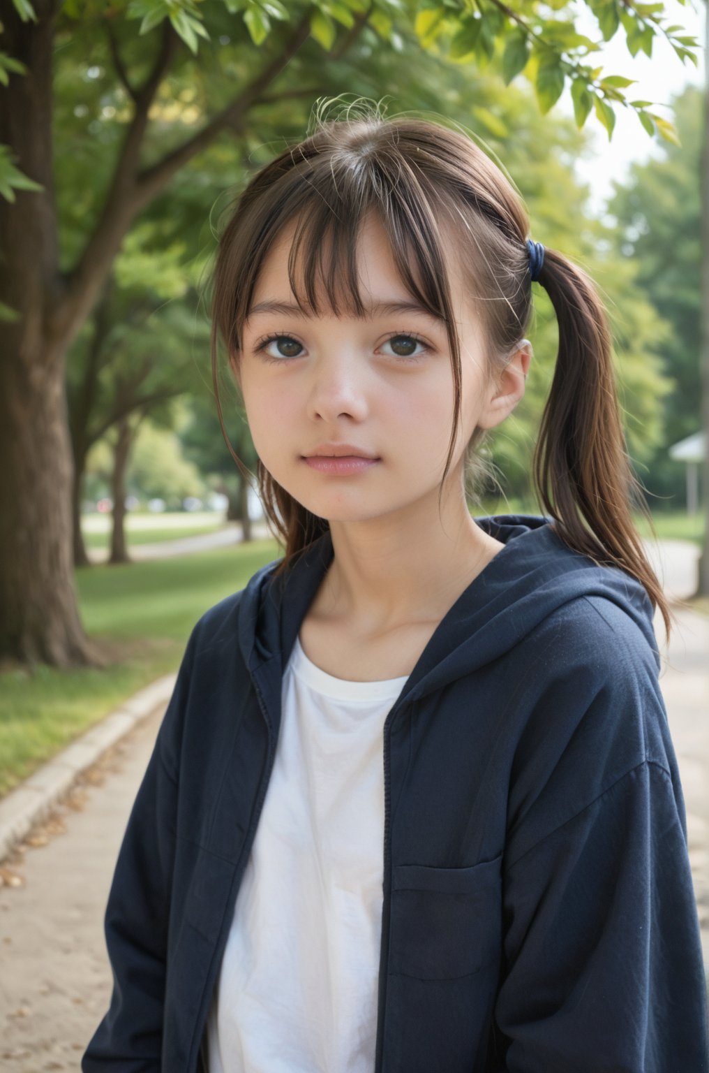 A young girl with straight bla | image created by user ...