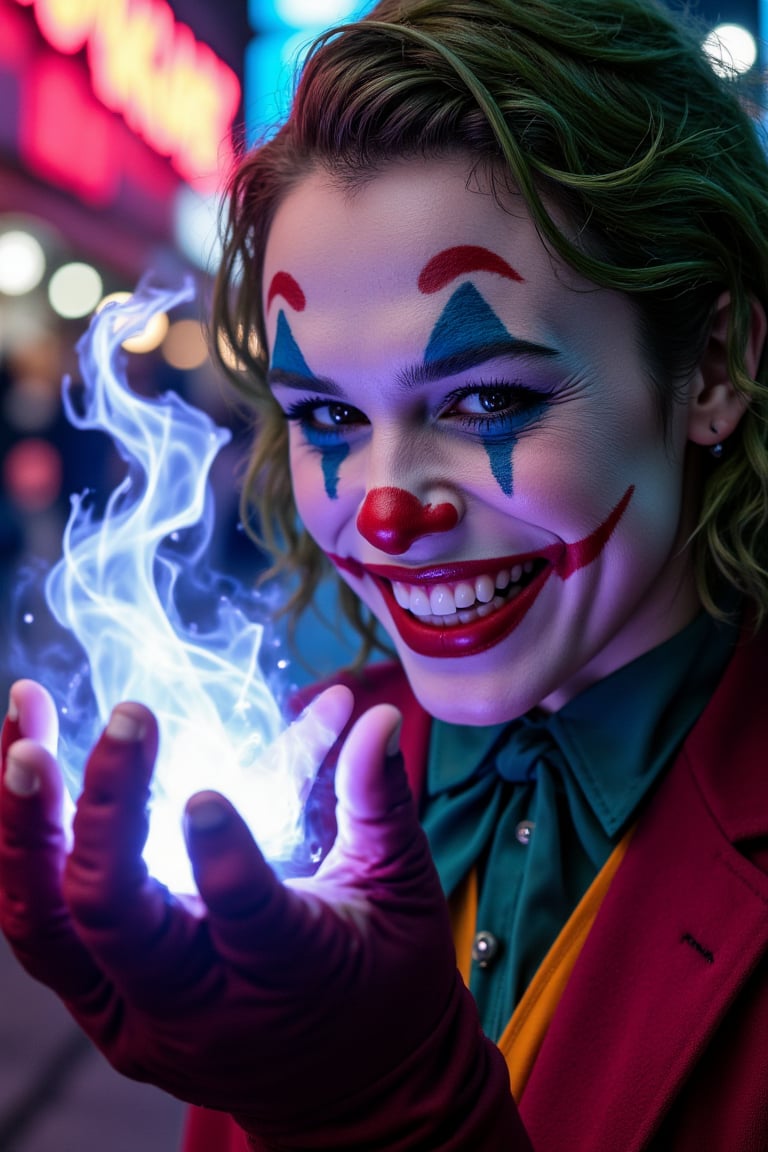 Close medium shot of the Joker | image created by Mas Joko | Tensor.Art