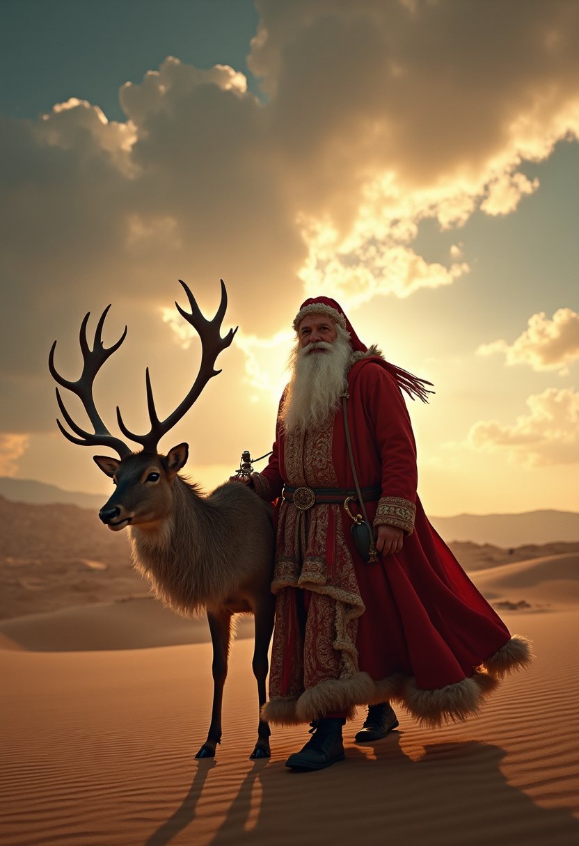 Santa Claus in the desert | image created by Mikl_Art_1313 | Tensor.Art