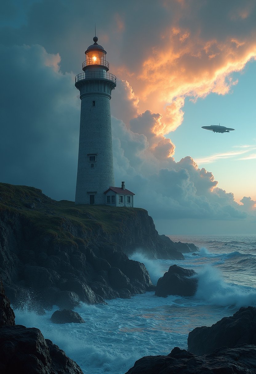 The interplanetary lighthouse | image created by Mikl_Art_1313 | Tensor.Art