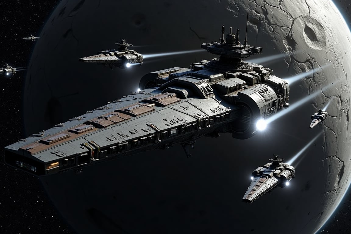 A cinematic, space battle scen | image created by SLG_YT | Tensor.Art