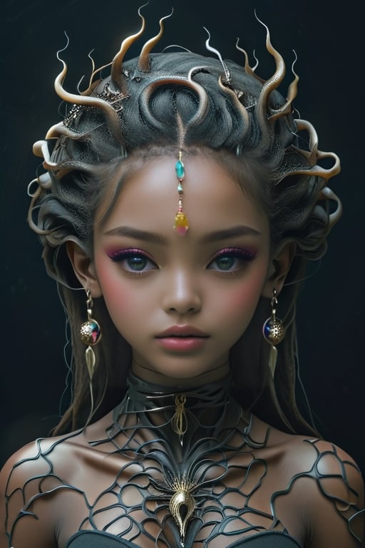 a dark skinned girl tormented | image created by Chaotic fun | Tensor.Art