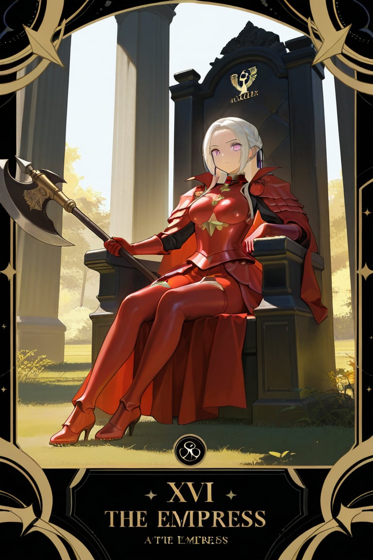 Tarot card. Edelgard. Colors a | image created by H1ghl4nd3r | Tensor.Art
