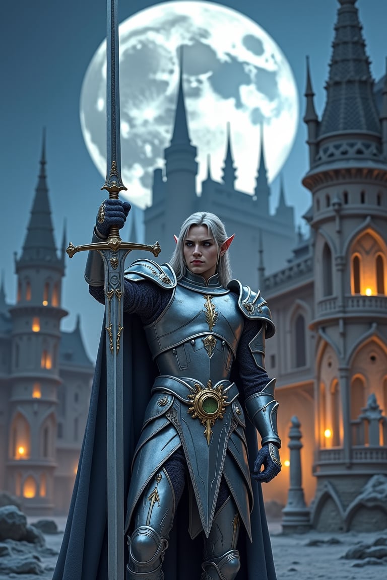 A majestic elven warrior, clad | image created by Keeperofsecrets ...