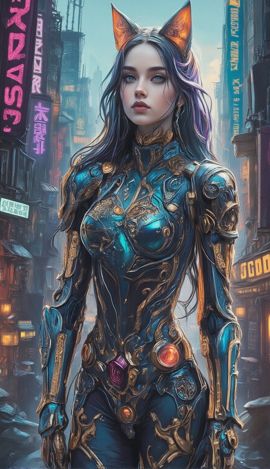 Cat ears mecha female | image created by user_kk5566 | Tensor.Art