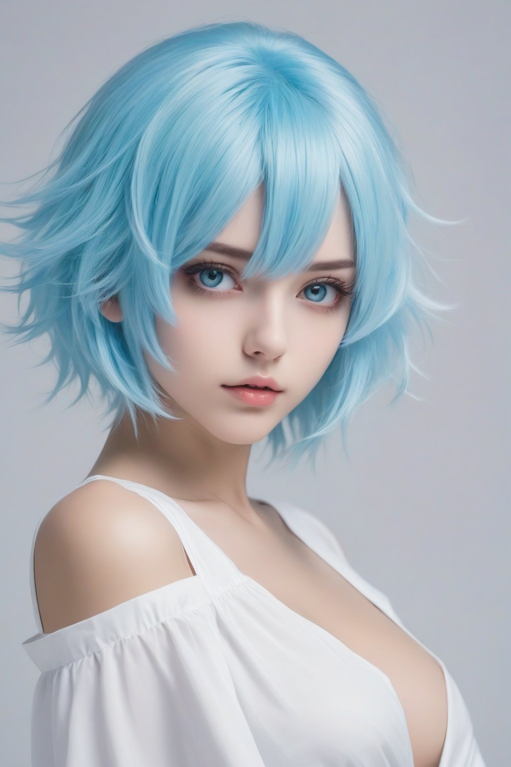 A girl light blue hair attract | image created by Nat_alie19999 ...