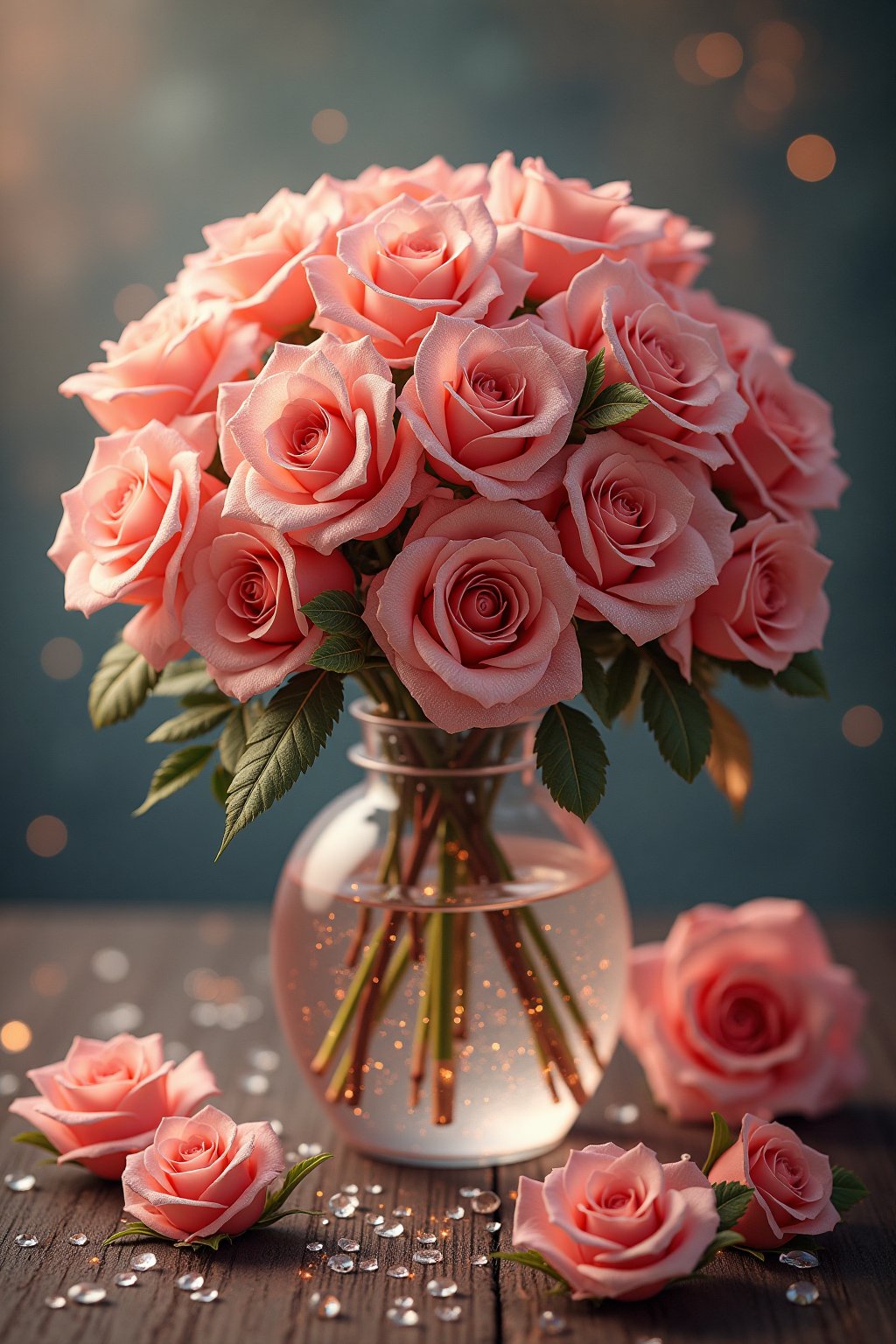 roses, crystal, glass, shimmer | image created by Gypsy-Rose NZ ...