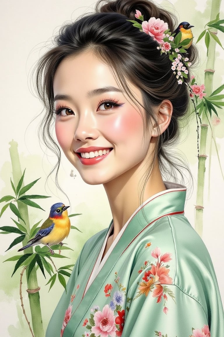 Sweet Smiling Lady | image created by MyraReed | Tensor.Art