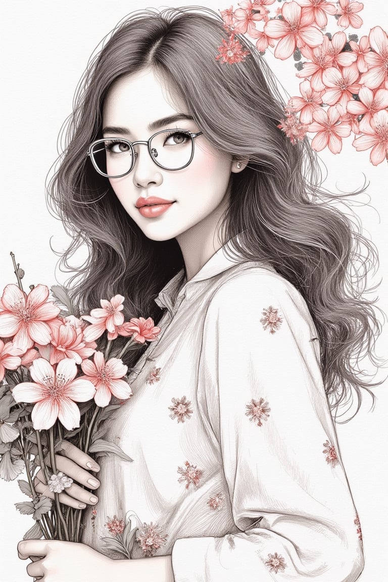 Lady and flowers | image created by MyraReed | Tensor.Art