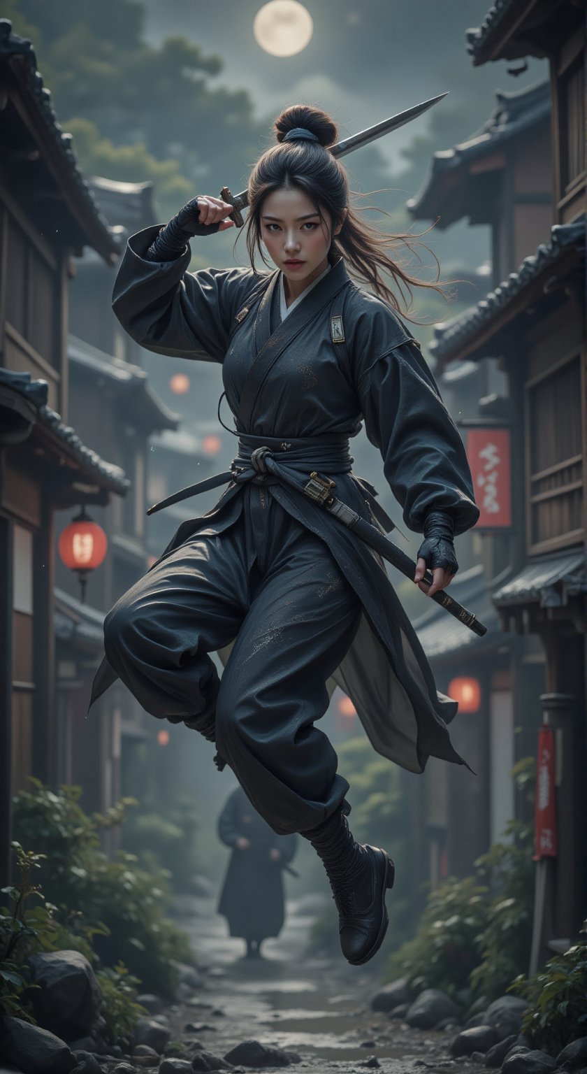 In the backdrop of Japan's Edo | image created by Sam053 | Tensor.Art