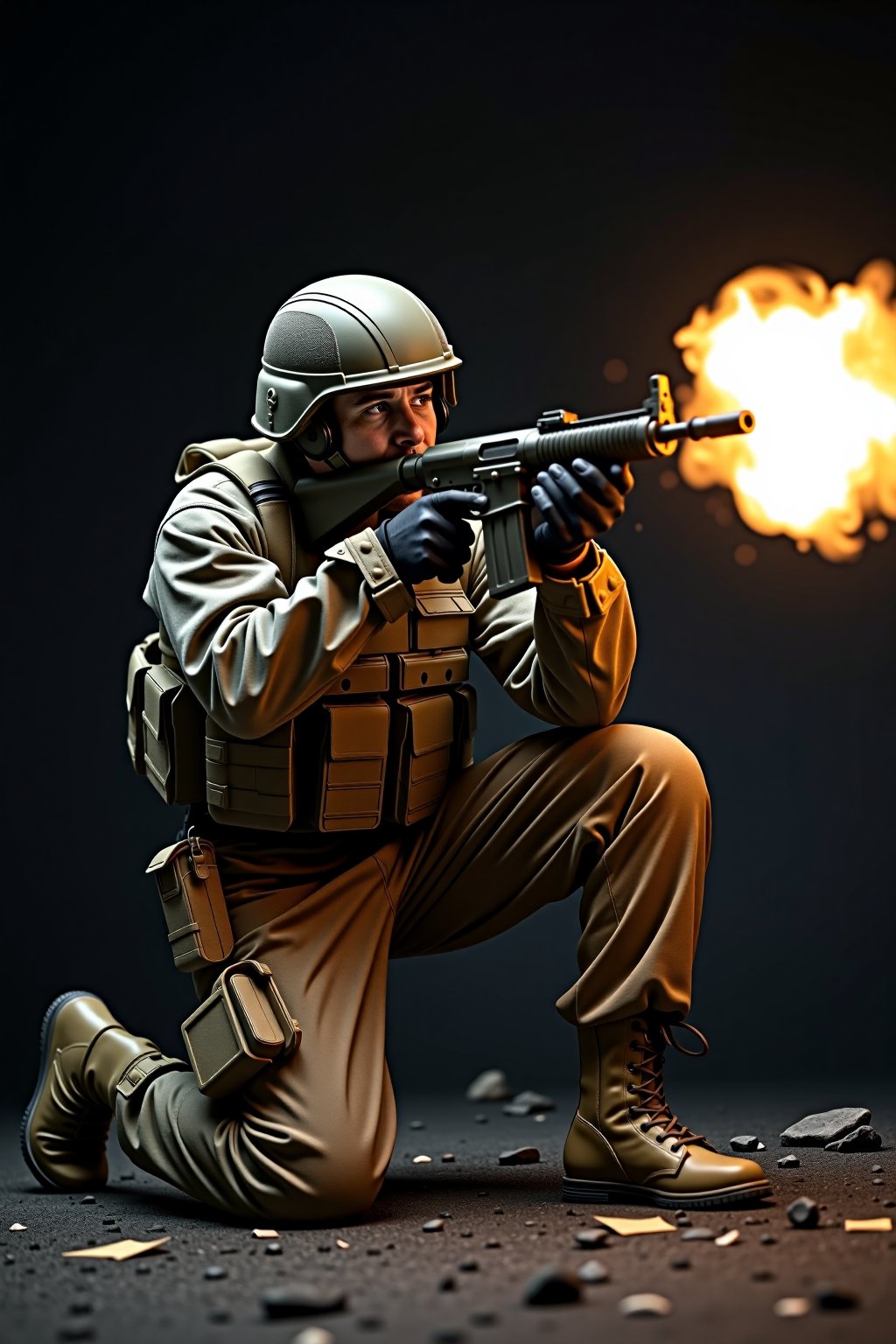 A soldier, firing a bazooka, k | image created by NobodyButMeowie ...