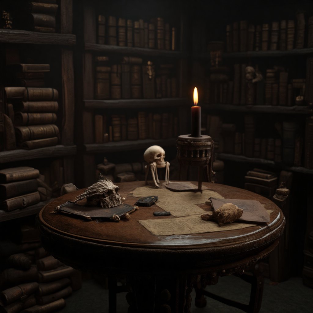 Necromancer room | image created by Wingo | Tensor.Art