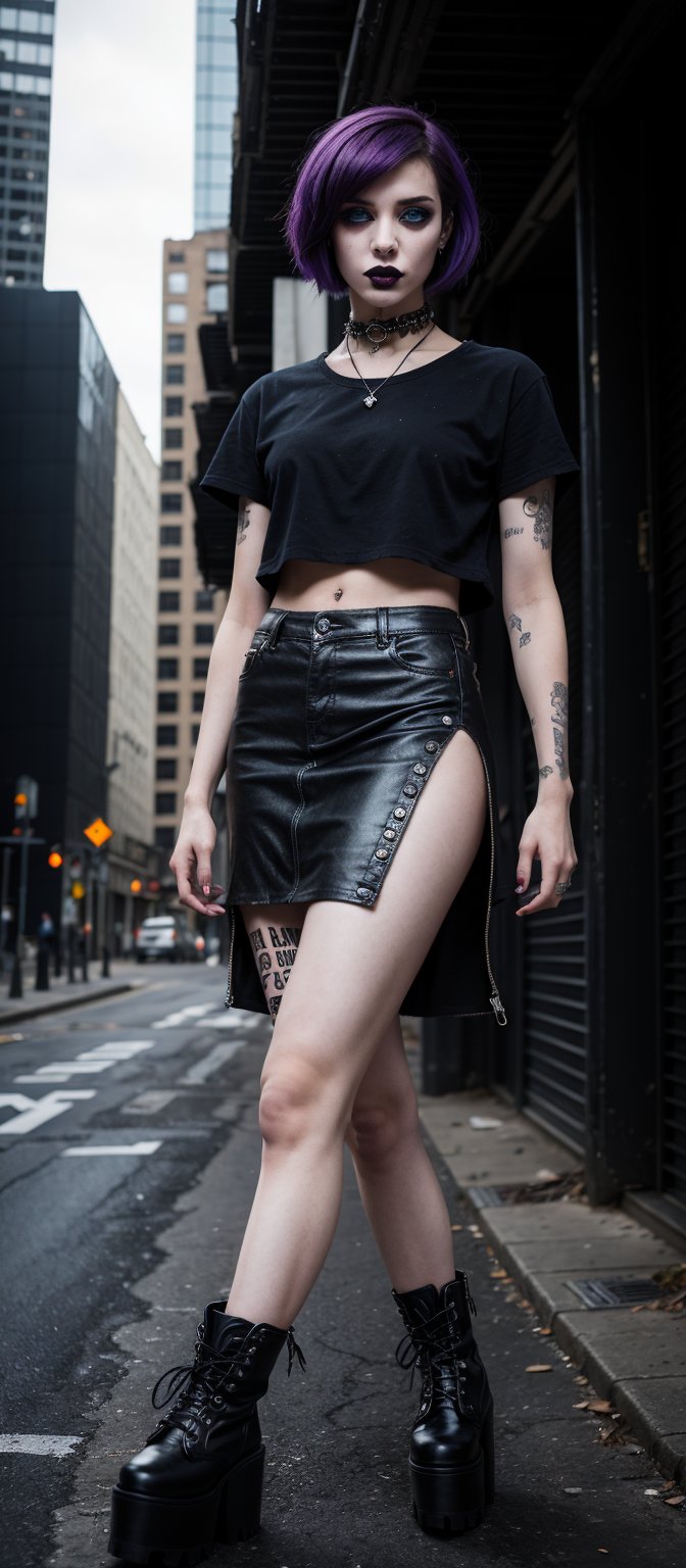 A rebellious punk girl stands | image created by Ai Pro🏅 | Tensor.Art