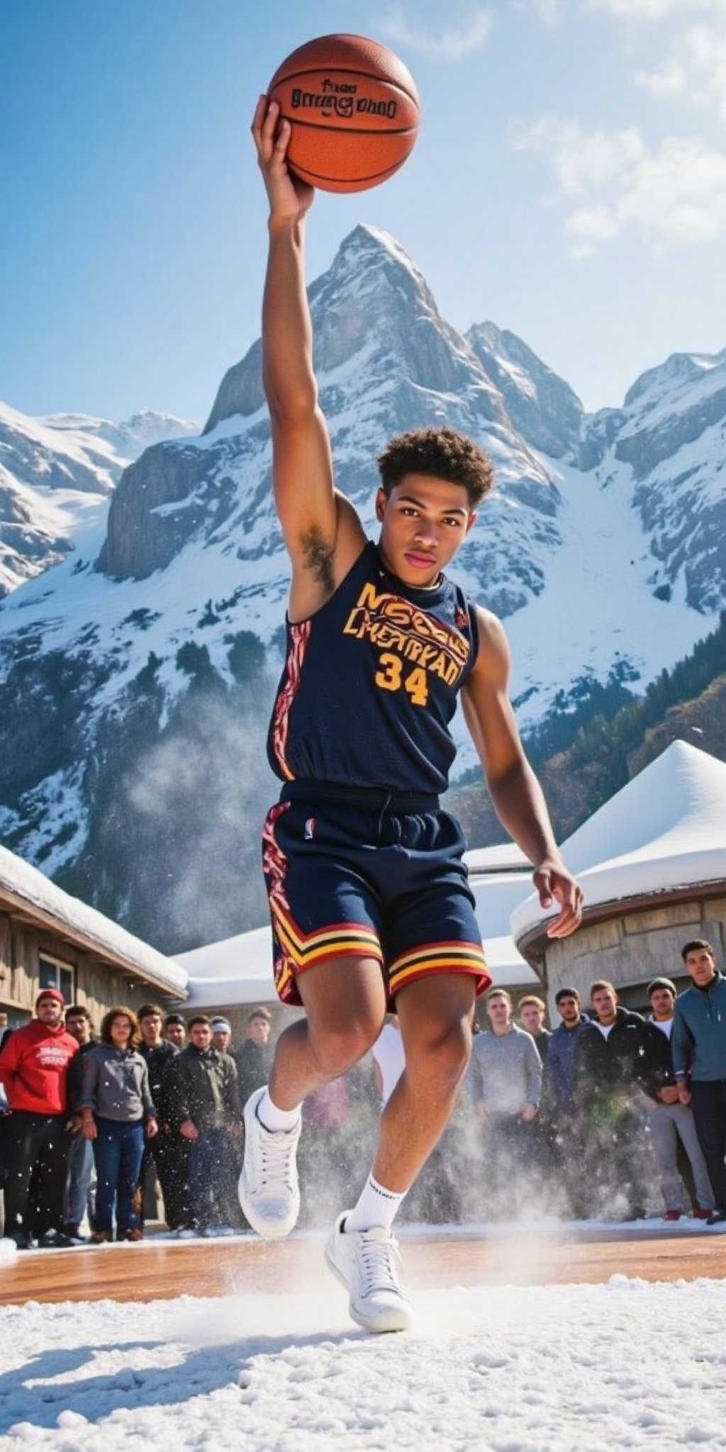 Basketball in the Snowy M - Free AI Image | Tensor.Art | Tensor.Art