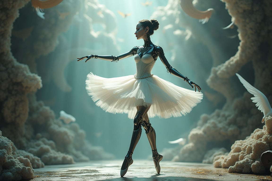 A graceful ballerina with robo | image created by Myfrogleggs | Tensor.Art