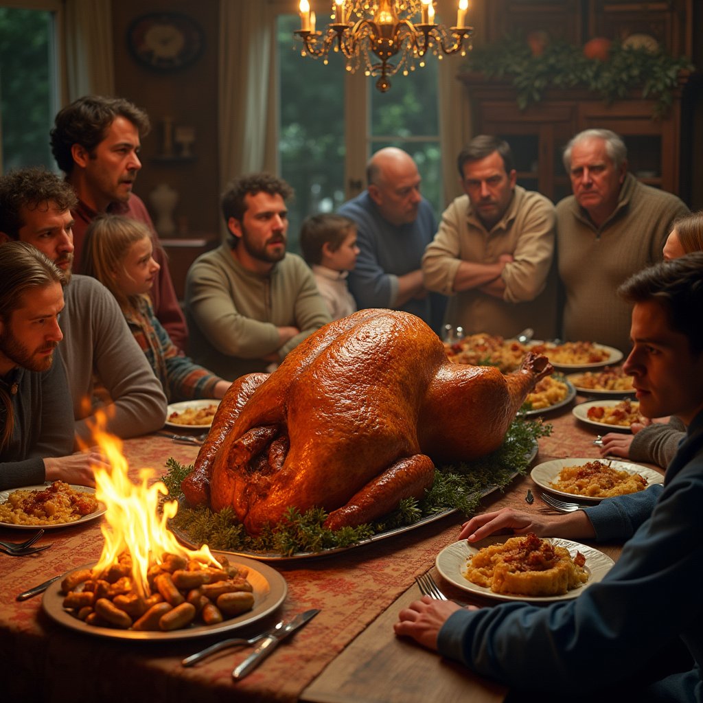 The NO Thanks Given Dinner ! | image created by Jay Zen | Tensor.Art