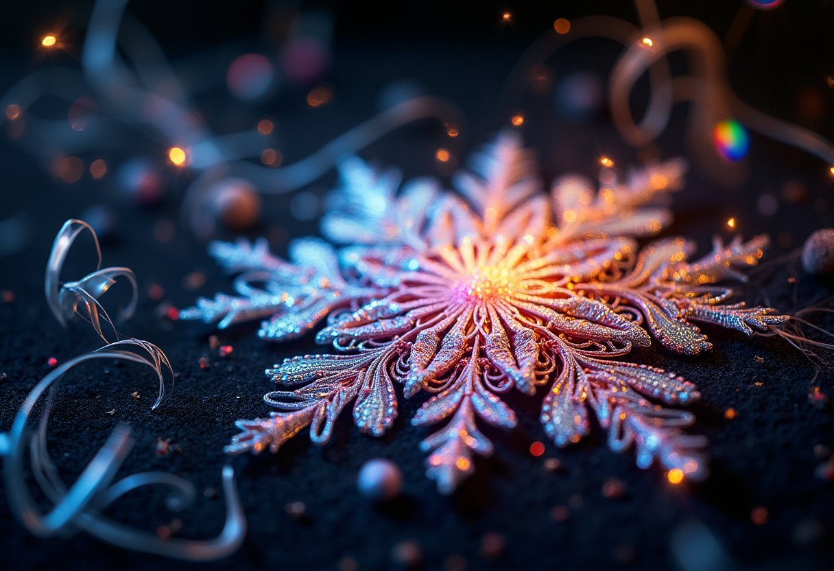 Ribbons From Snowflakes ️🎗️ | image created by Jay Zen | Tensor.Art