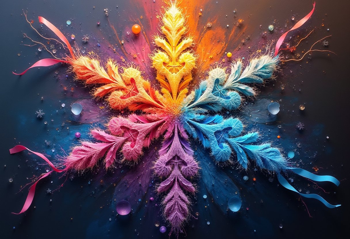 Snowflakes From Ribbons 🎀🎗️ | image created by Jay Zen | Tensor.Art