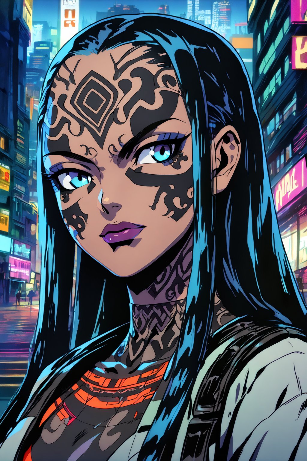 one futuristic maori woman, (( | image created by Taf | Tensor.Art