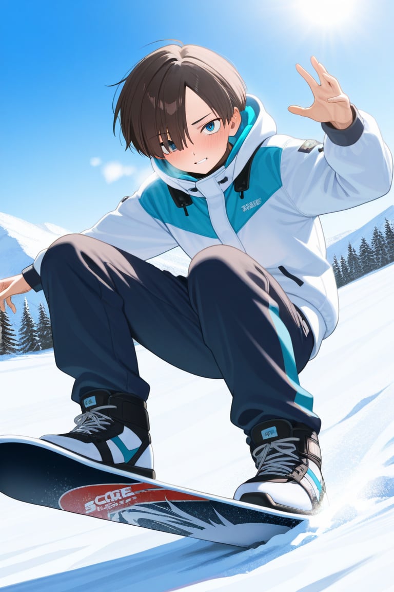 kyotaro snowboarding for calen | image created by akihyko-dav | Tensor.Art