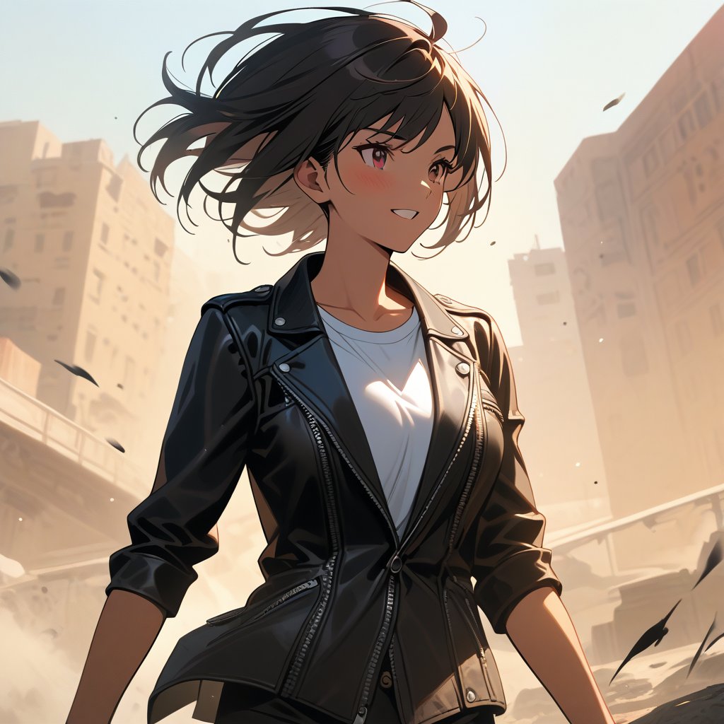 A shorthair woman walking thro | image created by KUSANAGI | Tensor.Art