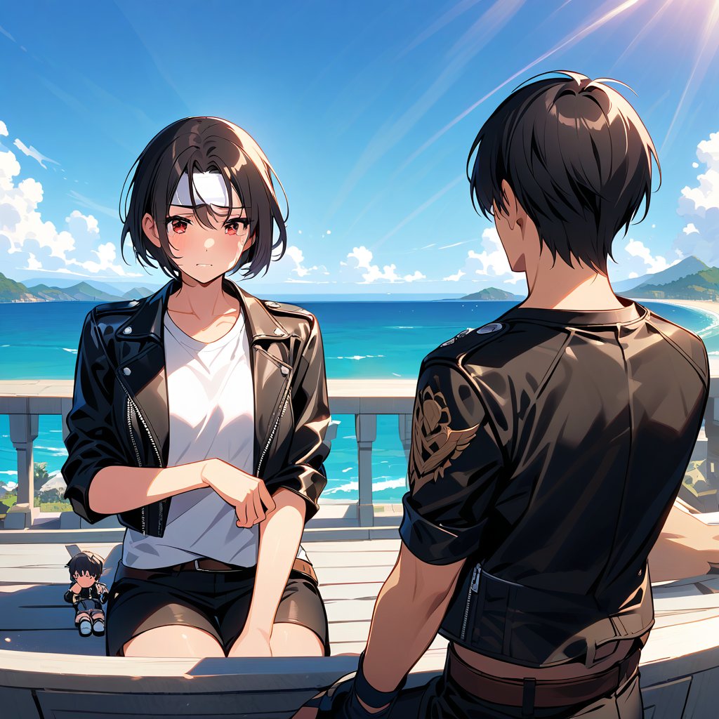 His girlfriend is crying on th | image created by KUSANAGI | Tensor.Art