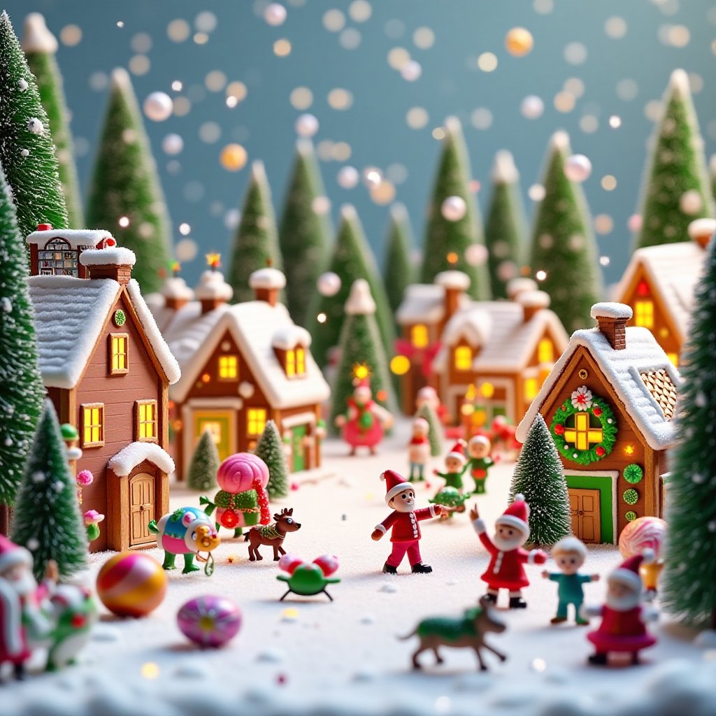 A miniature Christmas candy vi | image created by Man Day + AI | Tensor.Art