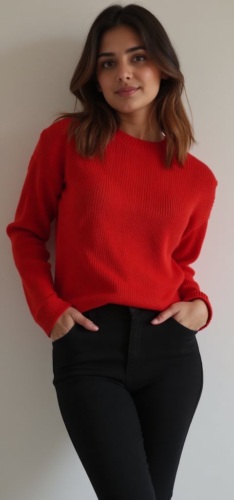 Red sweater tshirt and tight b | image created by User_Racer | Tensor.Art