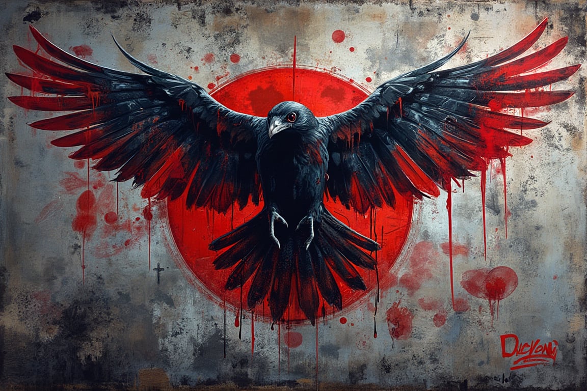 Graffiti of a Raven. FANTASY A | image created by xVoRoNx | Tensor.Art