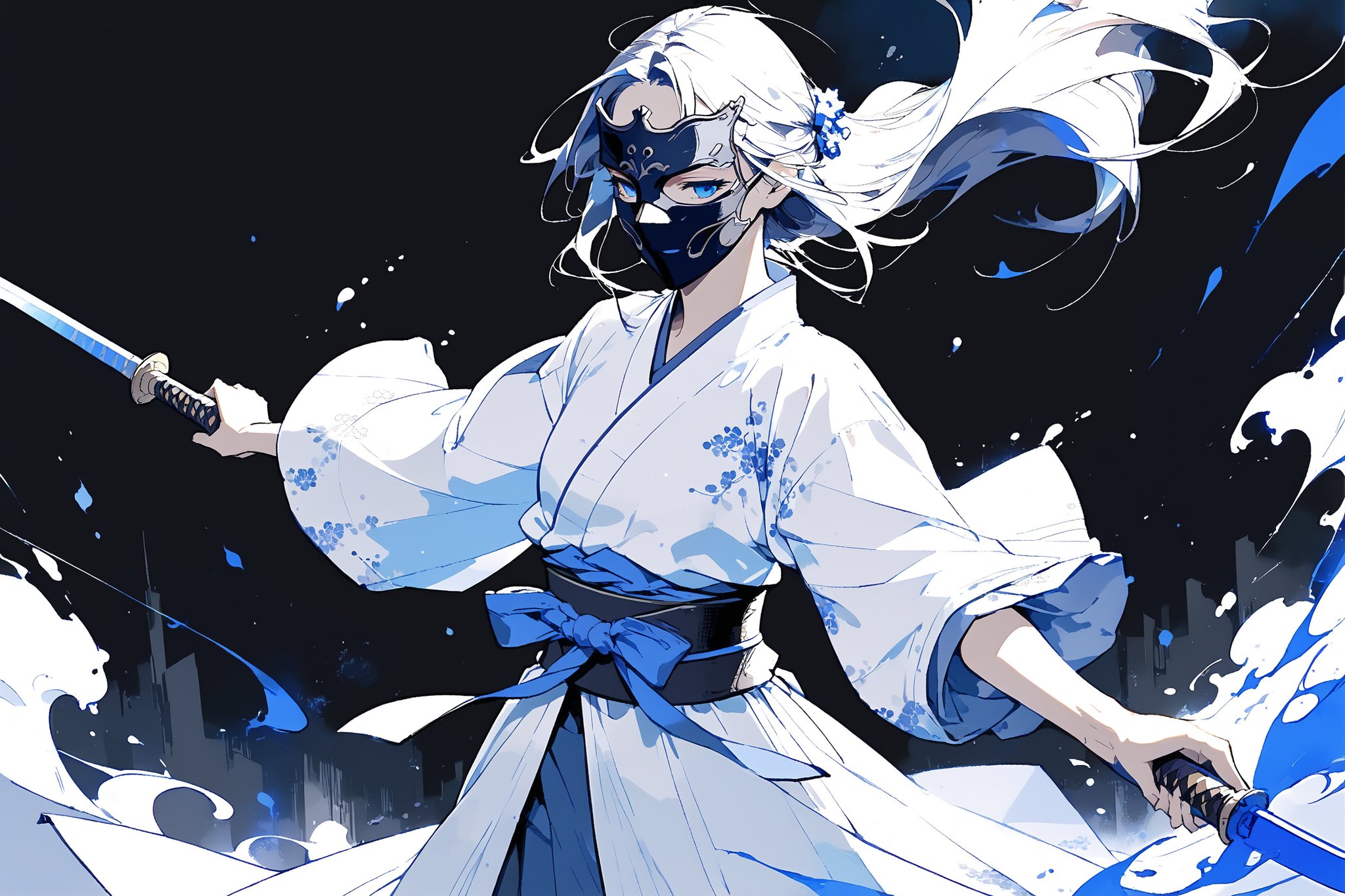 Japanese female swordsman | image created by xVoRoNx | Tensor.Art