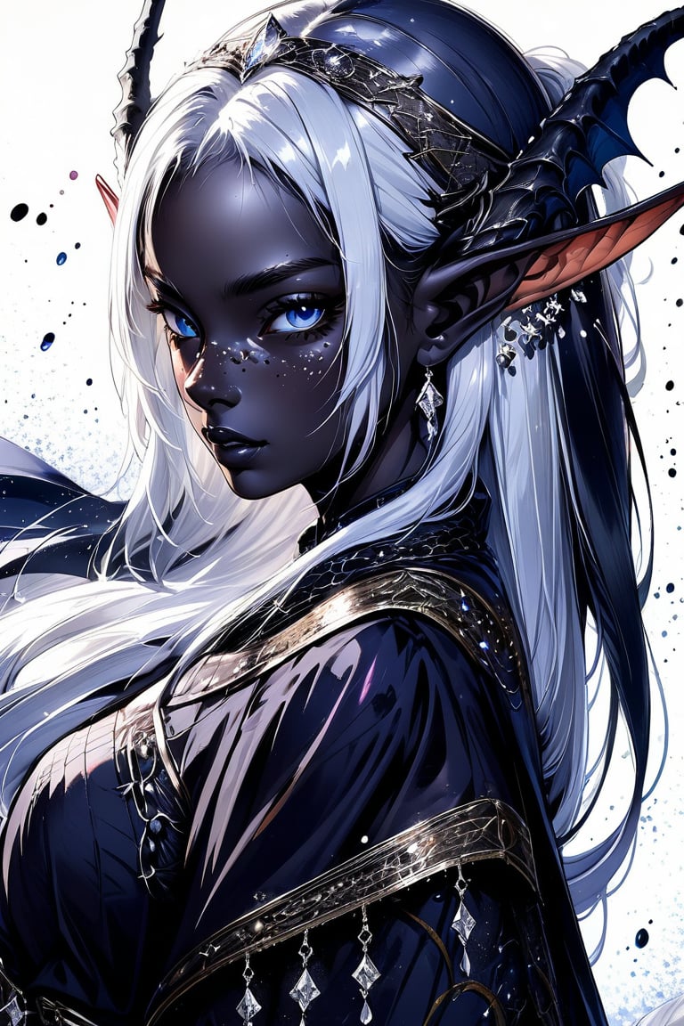 Beautiful girl, Dark Elf | image created by xVoRoNx | Tensor.Art